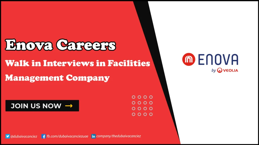 ENOVA Careers 2026 UAE | Open Facility Technician Roles